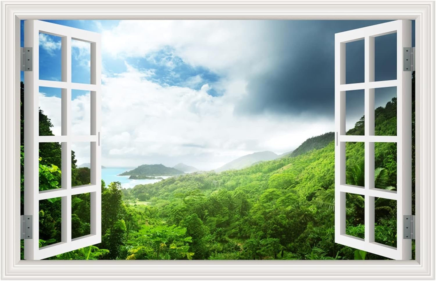 3D Vinyl Fake Window Scenery Wall Sticker Decal - Kitchen Wall Art ...