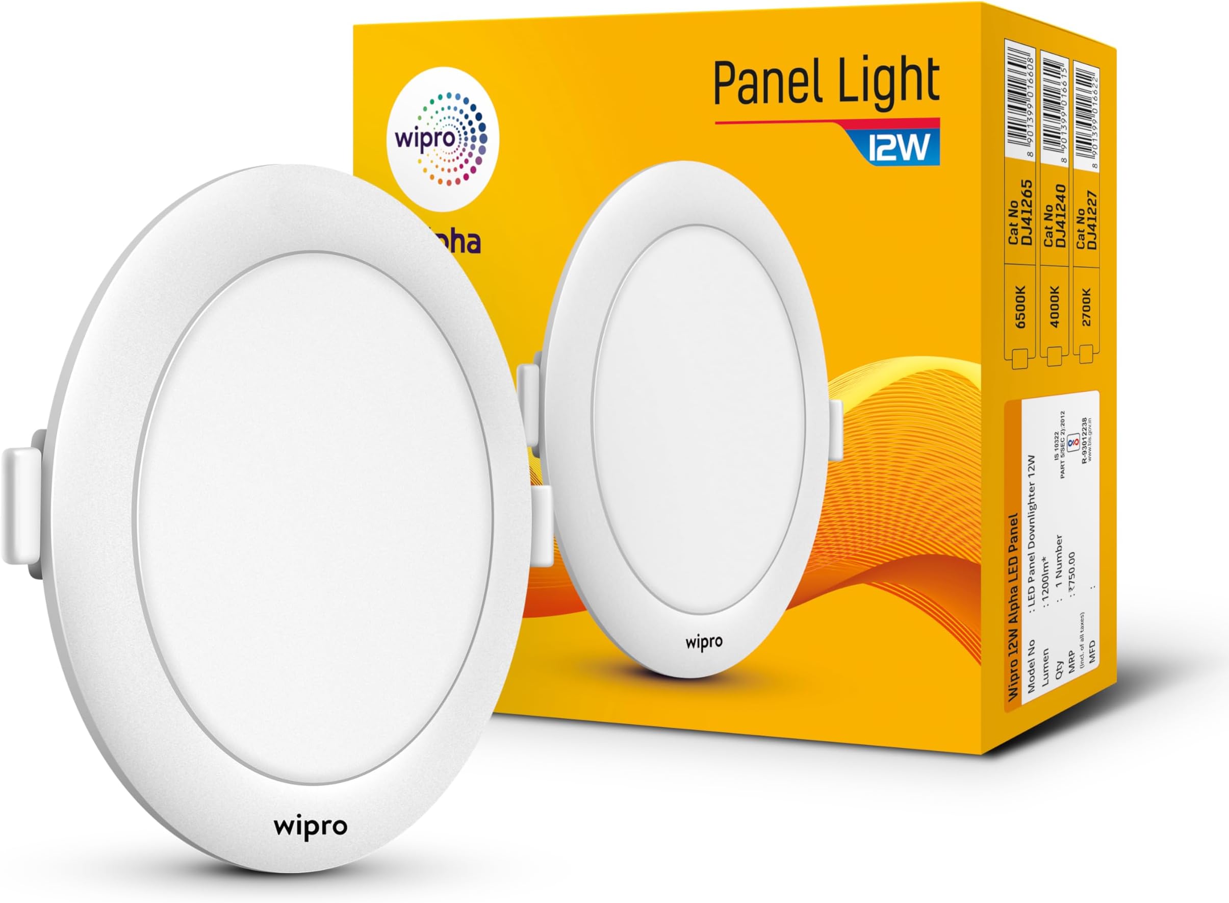 Buy wipro Polycarbonate Garnet 12W Round Led Alpha Panel|Cool White ...