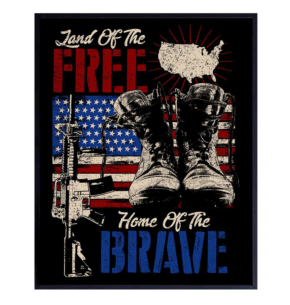 Amazon.com: Patriotic Wall Decor - Military Gifts - American Flag Wall ...