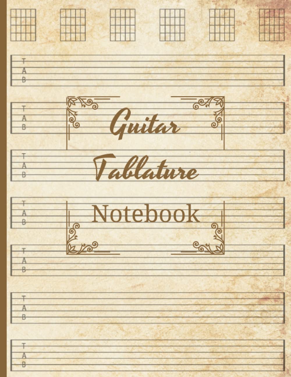 Guitar Tablature Notebook: Blank Guitar Tab Manuscript Paper with Chord ...