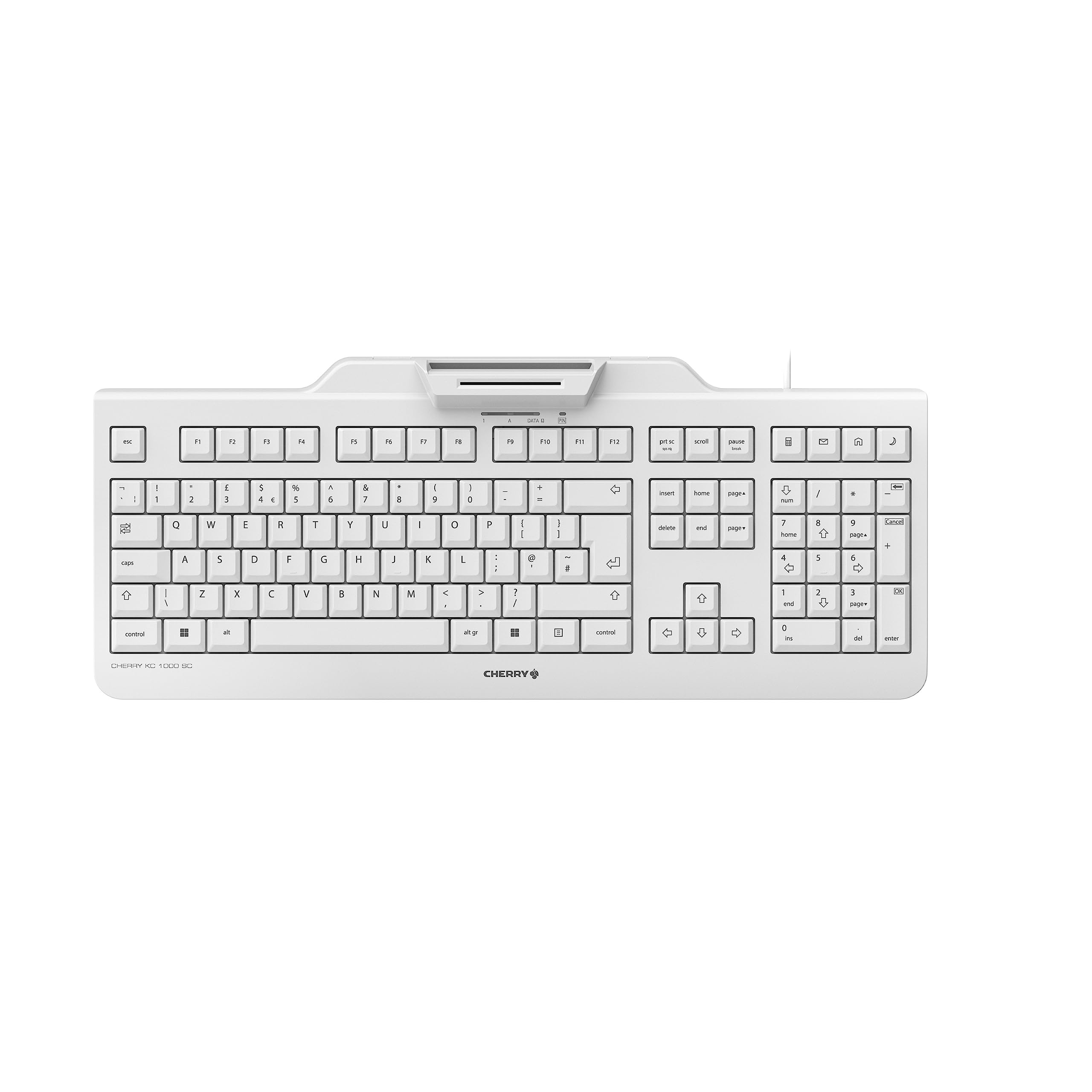 CHERRY KC 1000 SC, UK Layout, QWERTY Keyboard, Wired Security Keyboard ...