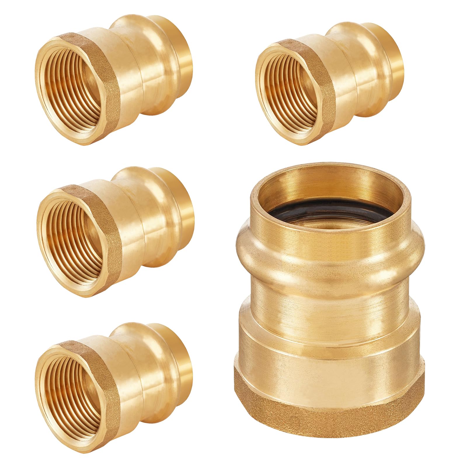 Snapklik.com : HeSun 5-Pack Brass Press Fitting Adapter