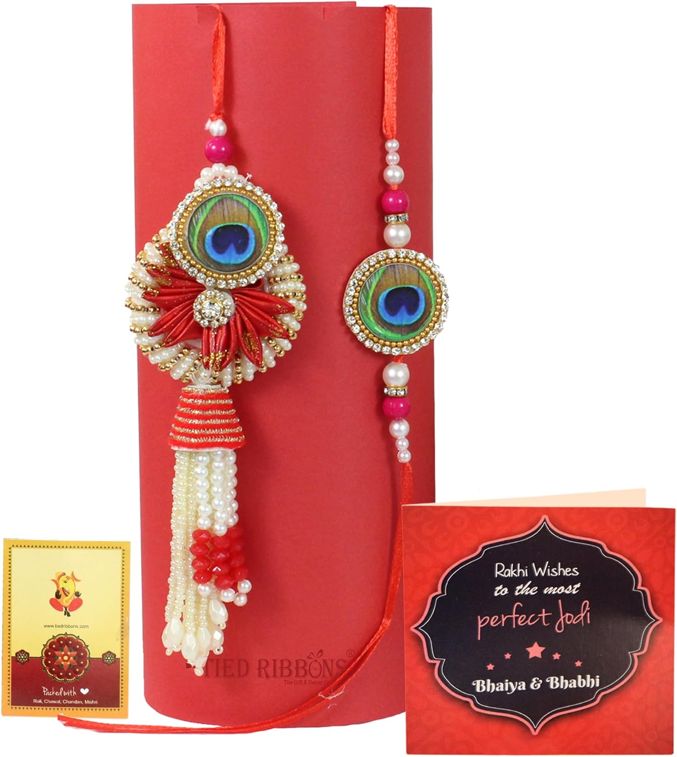 Amazon.com: TIED RIBBONS Rakhi for Brother and Bhabhi Gift Set | Bhai ...