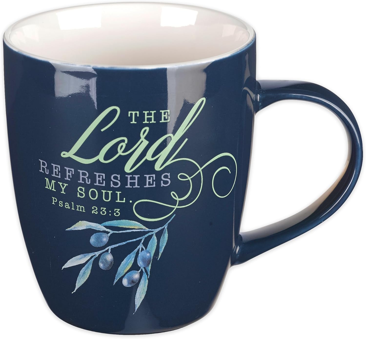 Amazon.com: Christian Art Gifts Navy Ceramic Coffee Mug with Olive ...