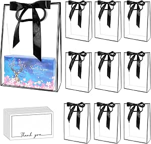 Amazon.com: 15Pack Clear Plastic Gift Bags with Handle,Reusable PP Gift ...