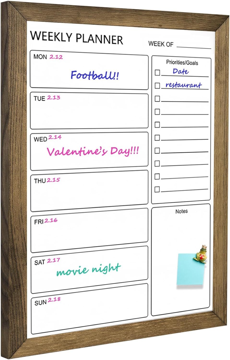 Dry Erase White Board Weekly Calendar Board, Magnetic Whiteboard for ...