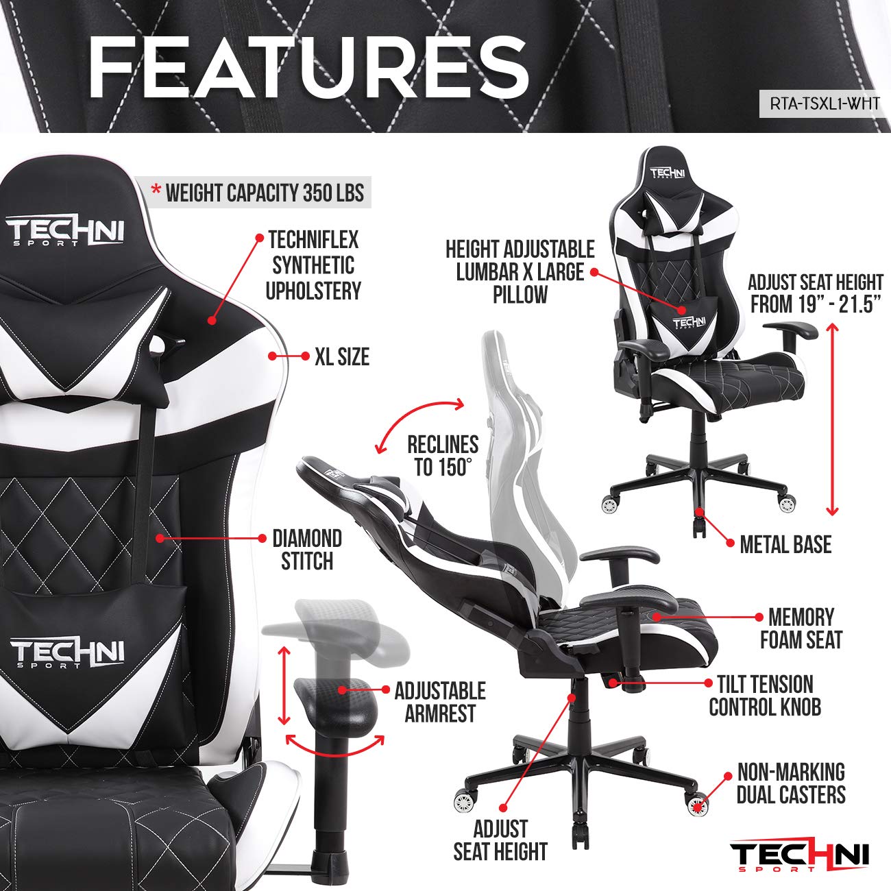 High Back Racing Reclining Gaming Chair White at Michiko Durbin blog