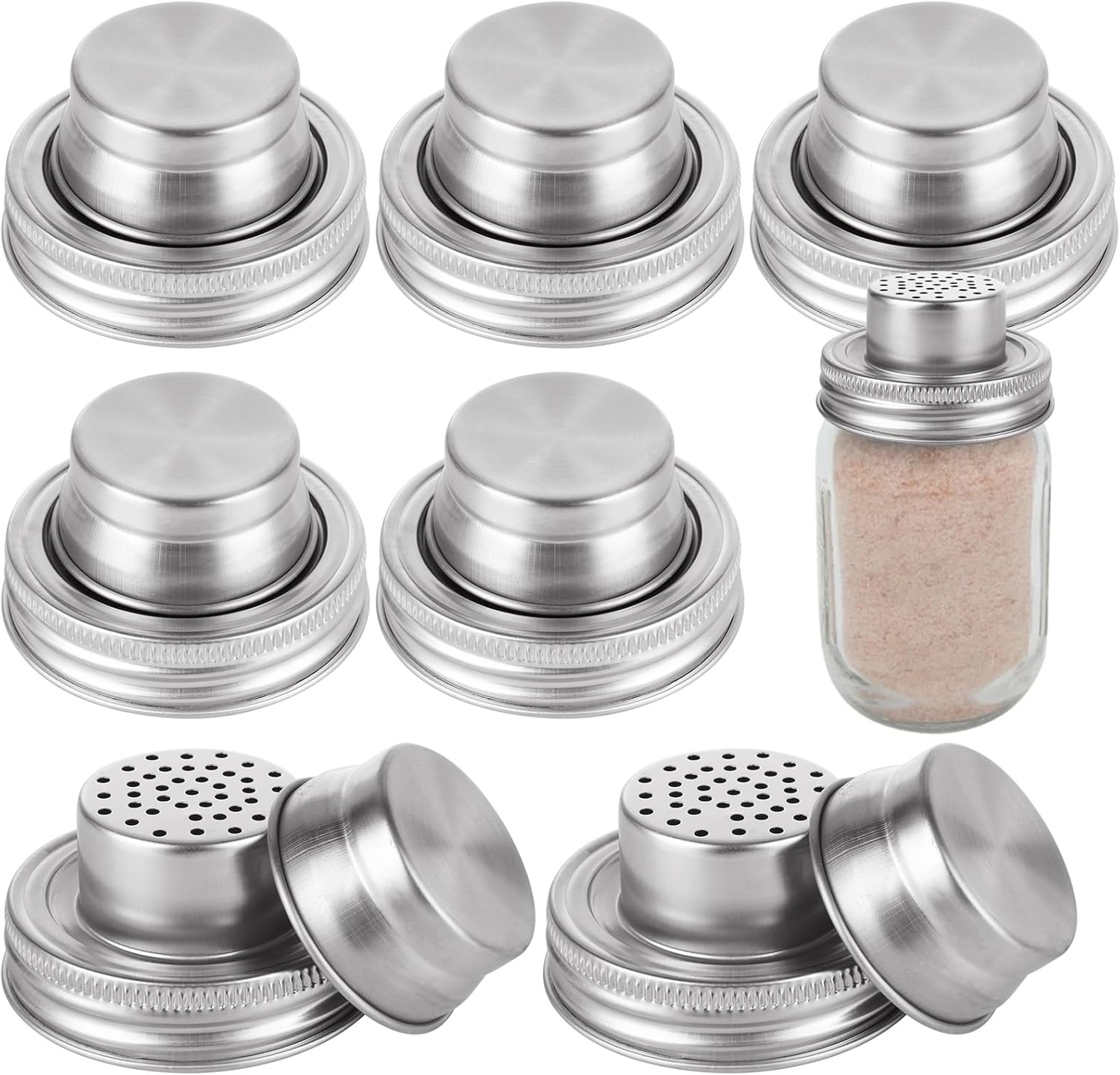 Amazon.com: LDHHYH 8 Pack 70mm Stainless Steel Mason Jar Shaker Lids ...