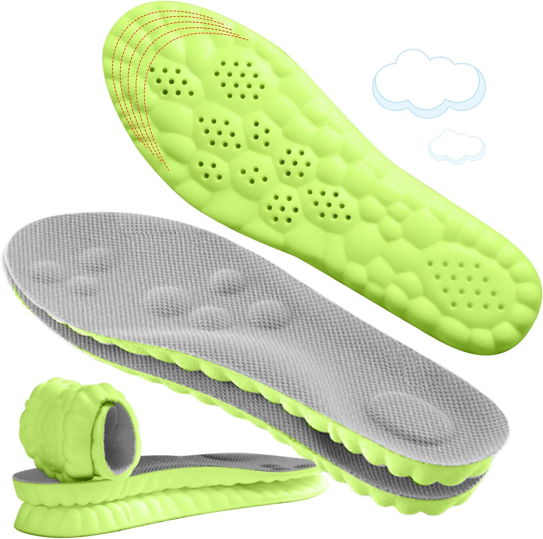 Amazon.com: 2 Pair 4D Cloud Technology Insole Super Soft Comfort ...
