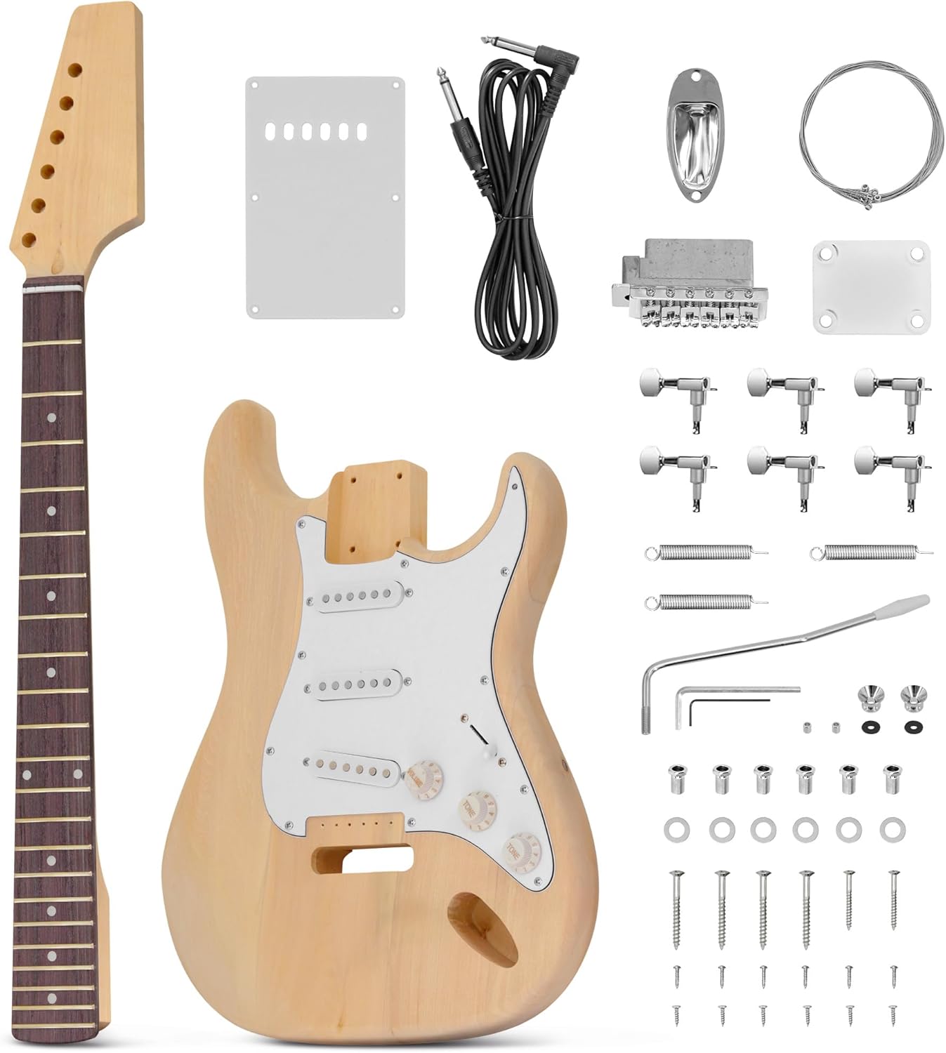 Amazon.com: Pyle Unfinished Electric Guitar Kit - You Build The ...