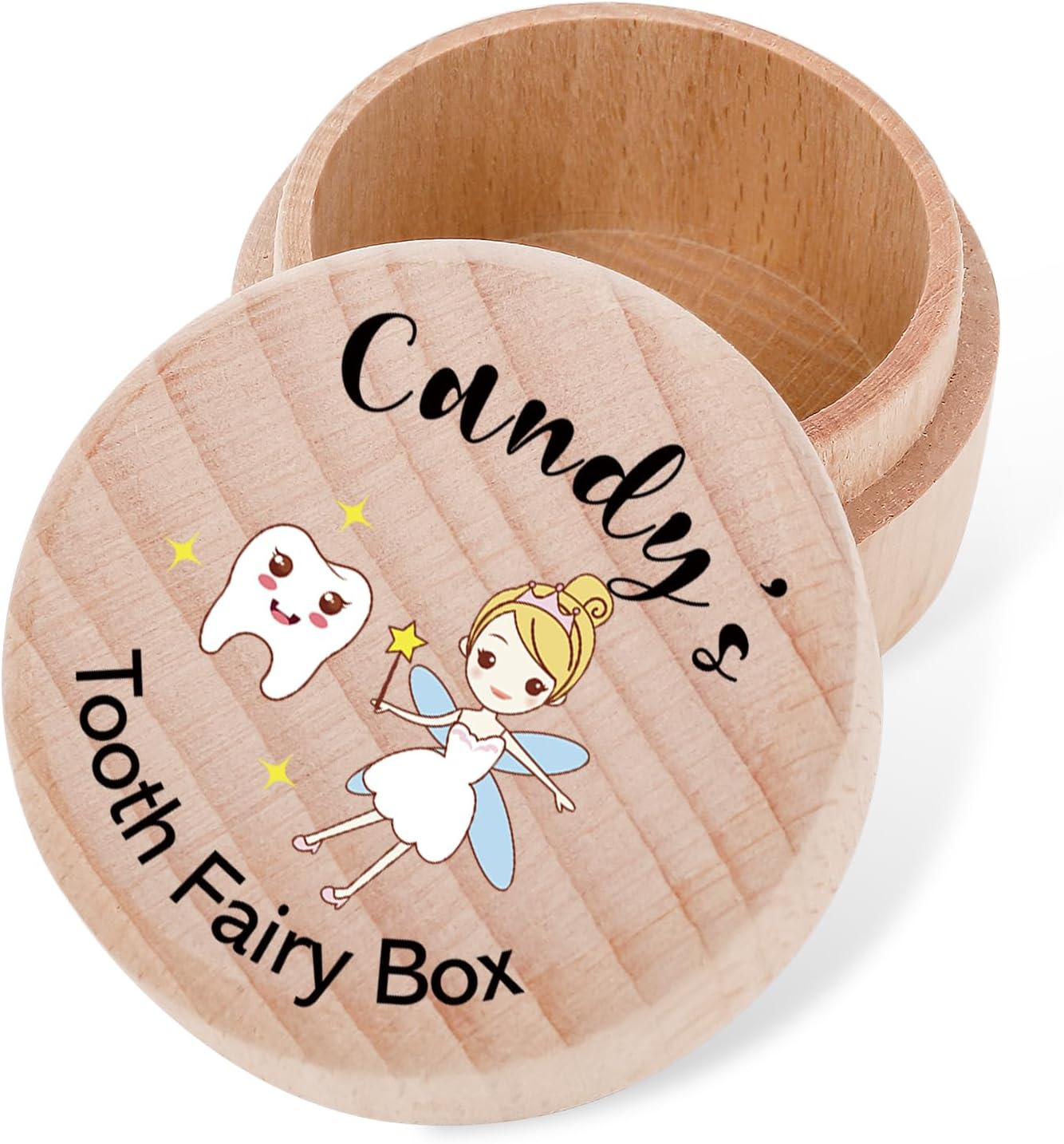 Riapawel Personalized Tooth Fairy Box, Wooden Cute Tooth Keepsake Box ...