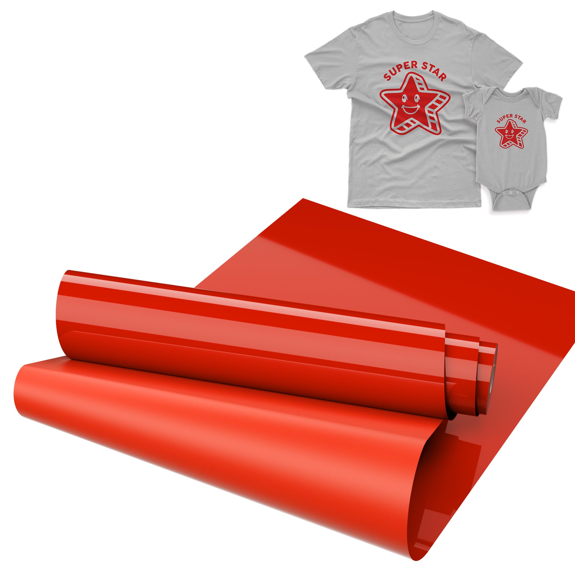 Amazon.com: IROHTV Red Heat Transfer Sport Vinyl HTV Vinyl Roll, 12"x ...