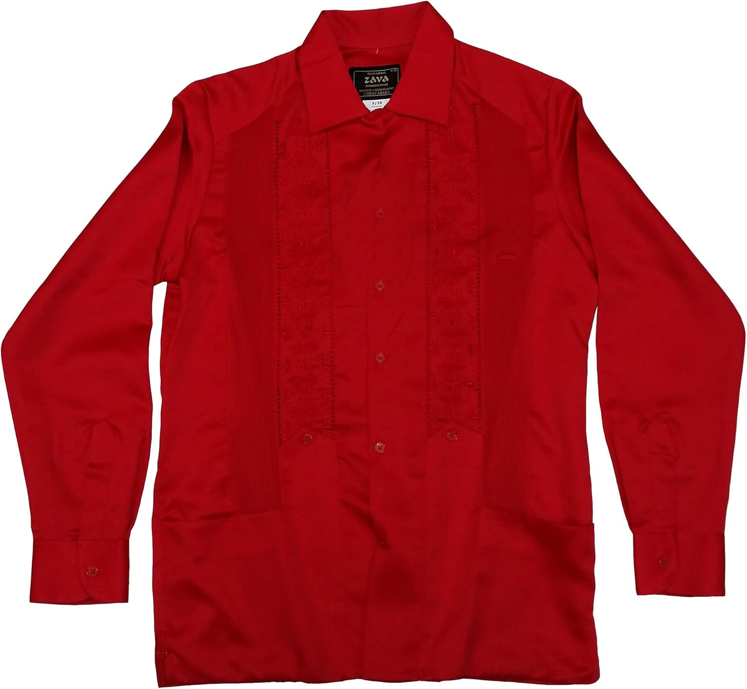 Authentic Guayabera Yucateca Copacabana Diplomatica Color Red (Medium ...