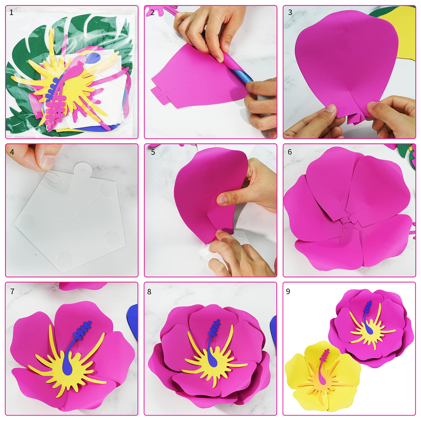 Hibiscus Paper Flower Pattern