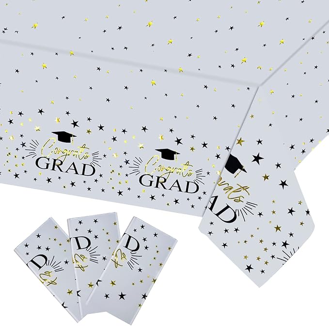 Amazon.com: Yymobt 3 Pieces Party Graduation Tablecloths Graduation ...