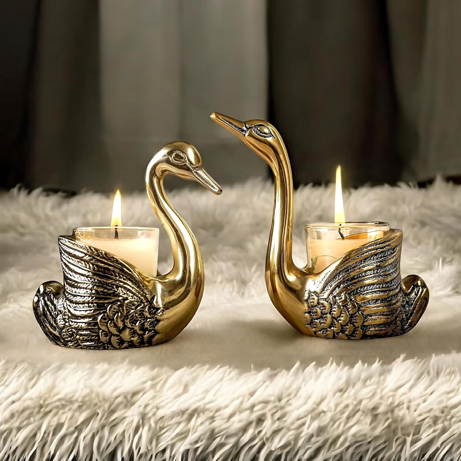 Buy Decodaz Metal Swan Showpieces for Home Decor with Gold Plated Swan ...