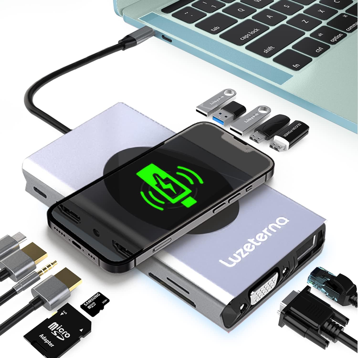 Amazon.com: 14 in 1 Docking Station with Wireless Charging,Triple and ...