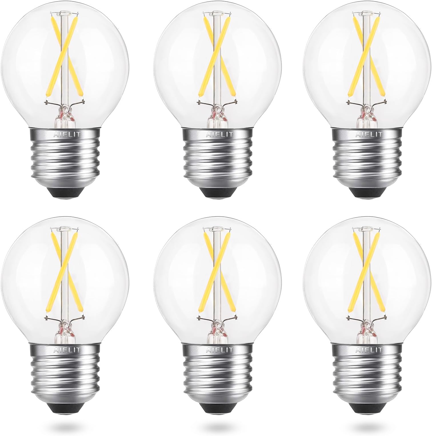 AIELIT E26 LED Globe Bulb Dimmable, 2W(25-Watt Equivalent), Natural ...