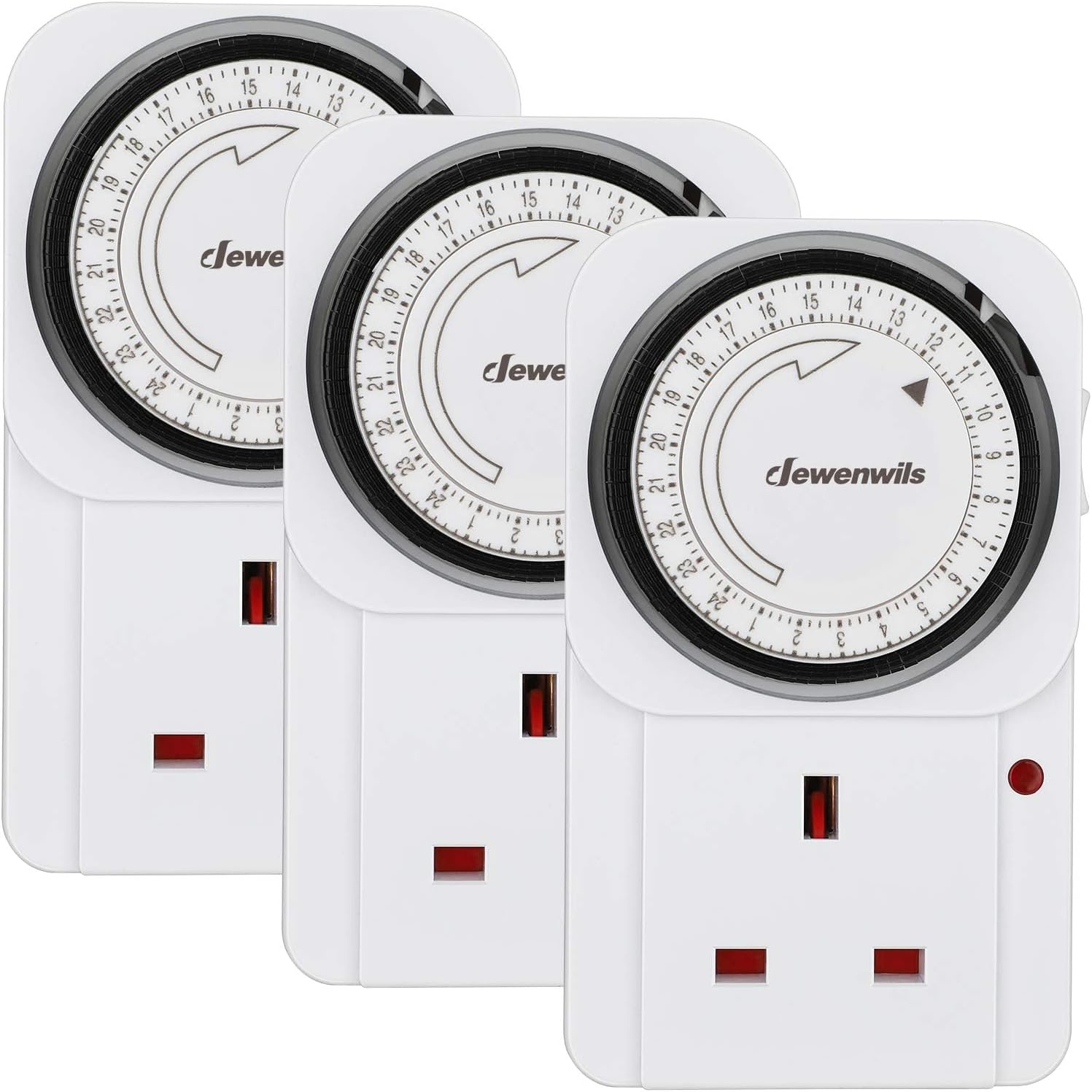 DEWENWILS Timer Plug Socket UK, 24 Hour Programmable Energy Saving ...