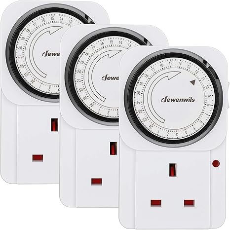DEWENWILS Timer Plug Socket UK, 24 Hour Programmable Energy Saving ...
