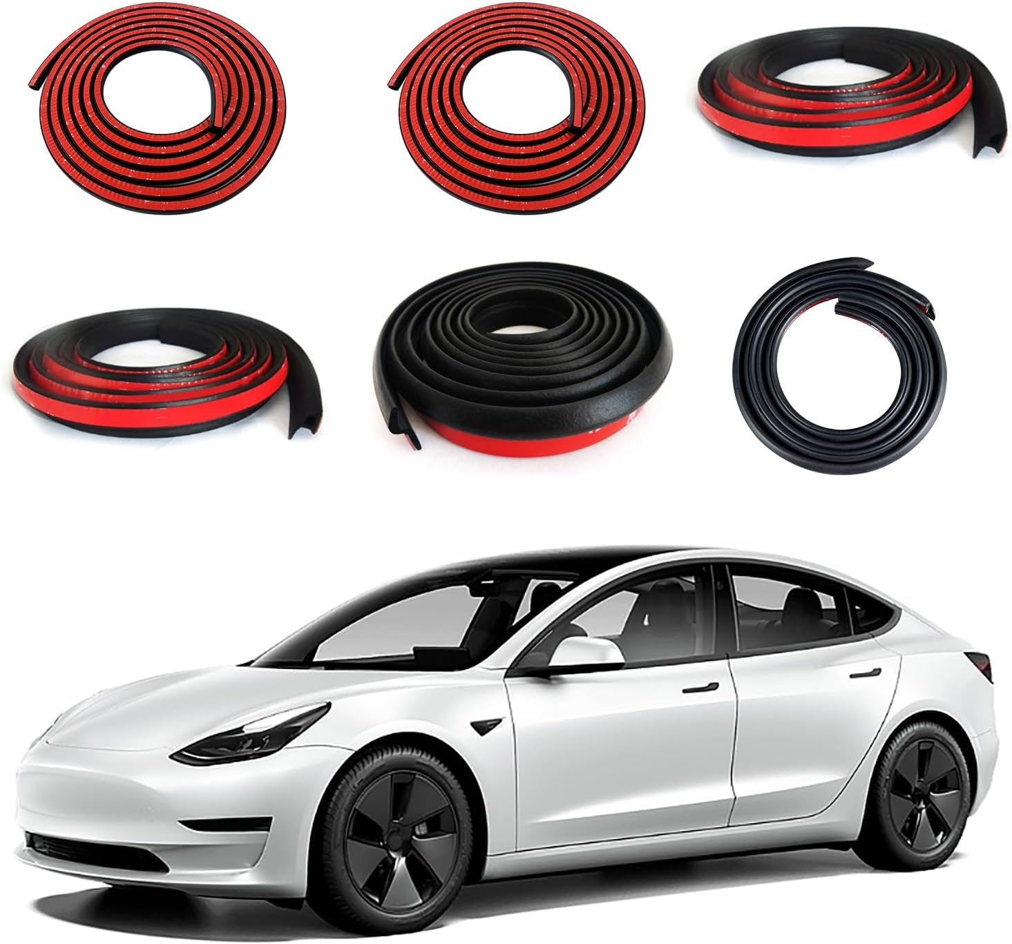 Amazon.com: Car Door Rubber Seal Strip Kit for Tesla Model Y 3 2020 ...