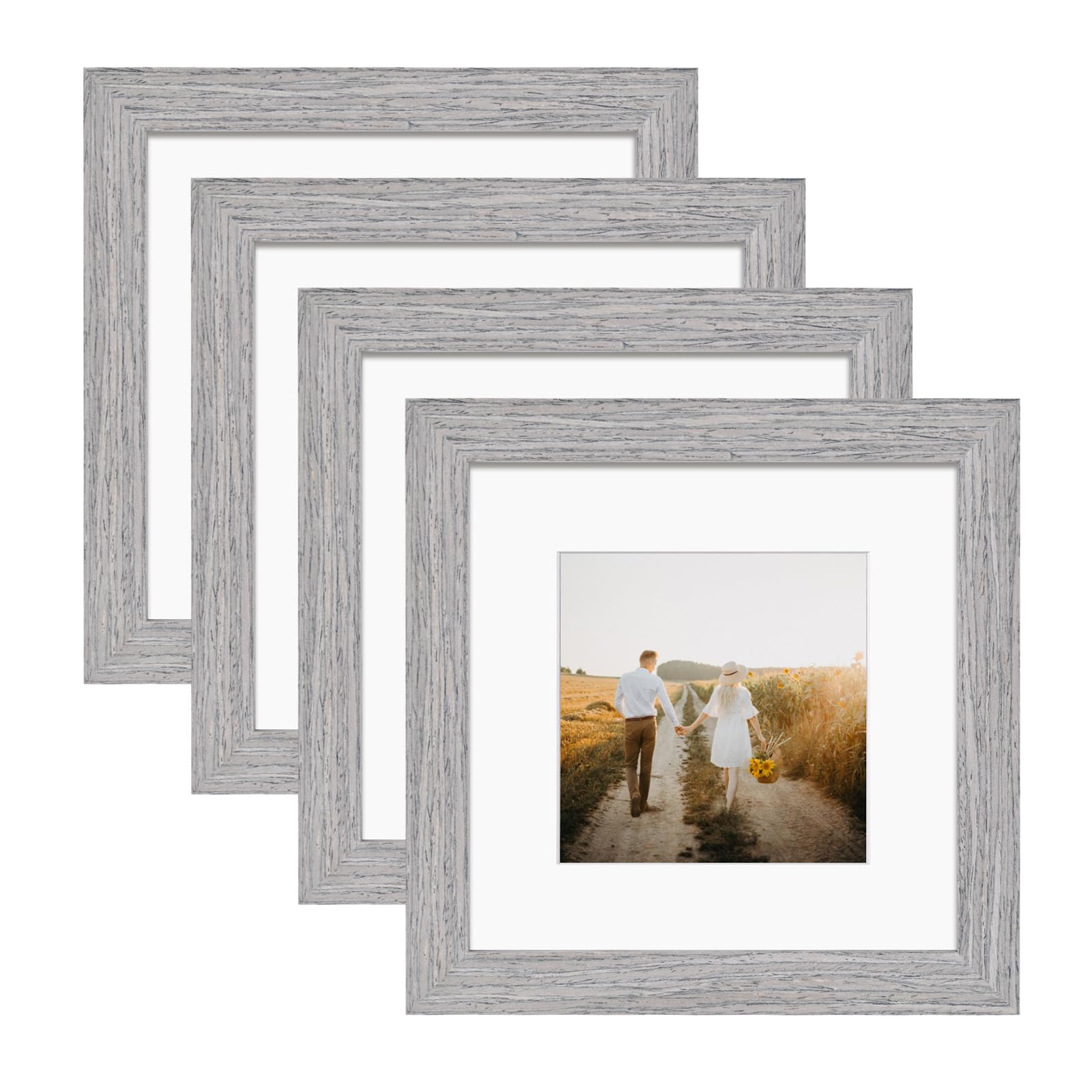 Amazon.com: KINLINK Square 6x6 Picture Frames Grey, Solid Wood Frames ...