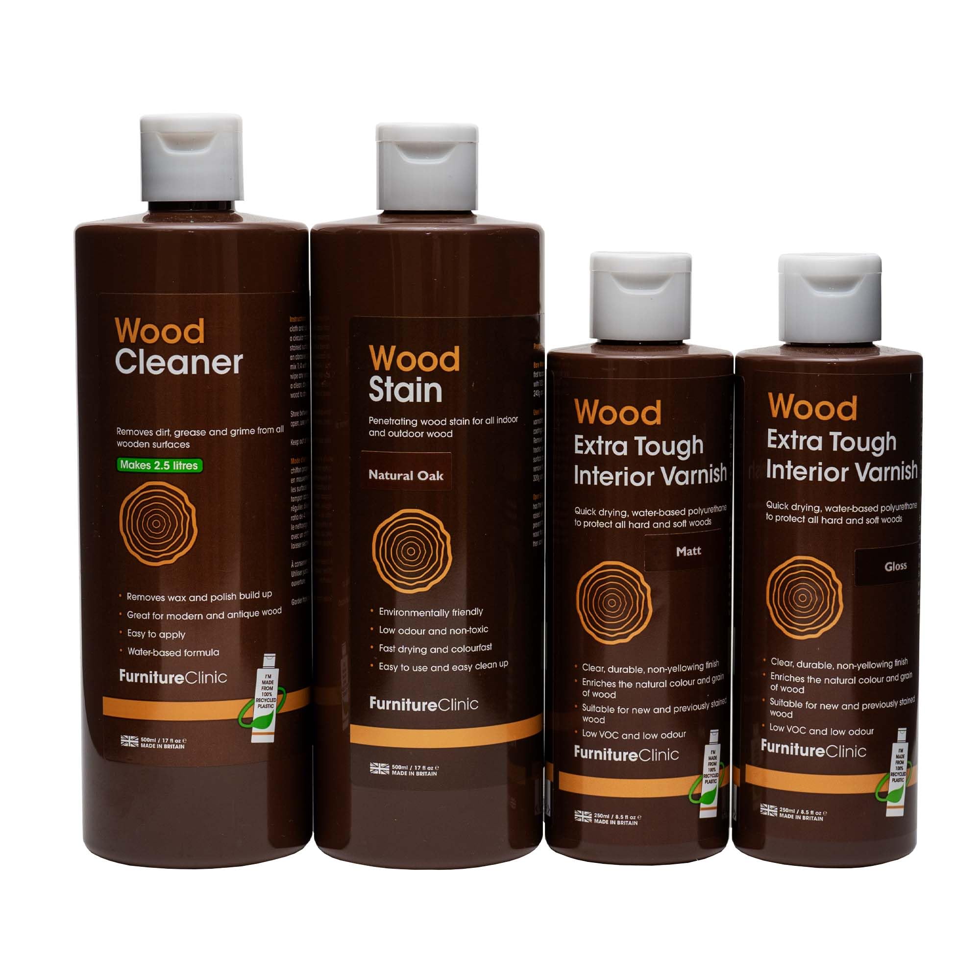 Wood Stain Kit (Teak) - Used to Clean, Prepare, Stain & Finish All ...