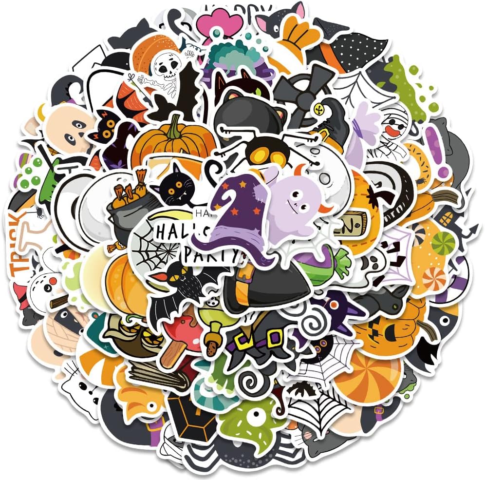 100Pcs Halloween Stickers Laptop Car Scrapbook Phone Skateboard ...