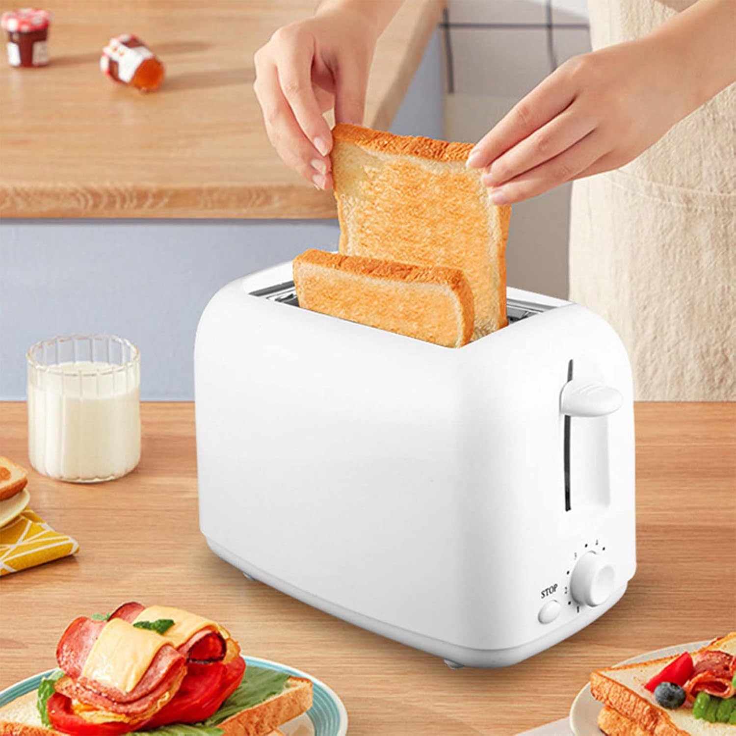 Amazon.com: Retro Toaster 2 Slice Bread Toaster With 6 Funcions ...