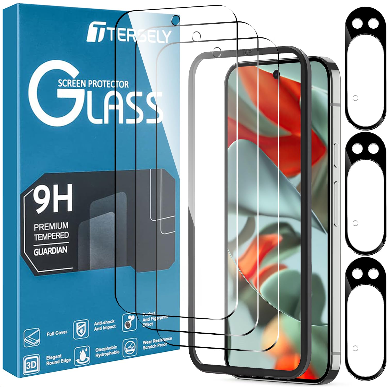 T Tersely [3+3 Pack] Screen Protector for Google Pixel 9 Pro XL with ...