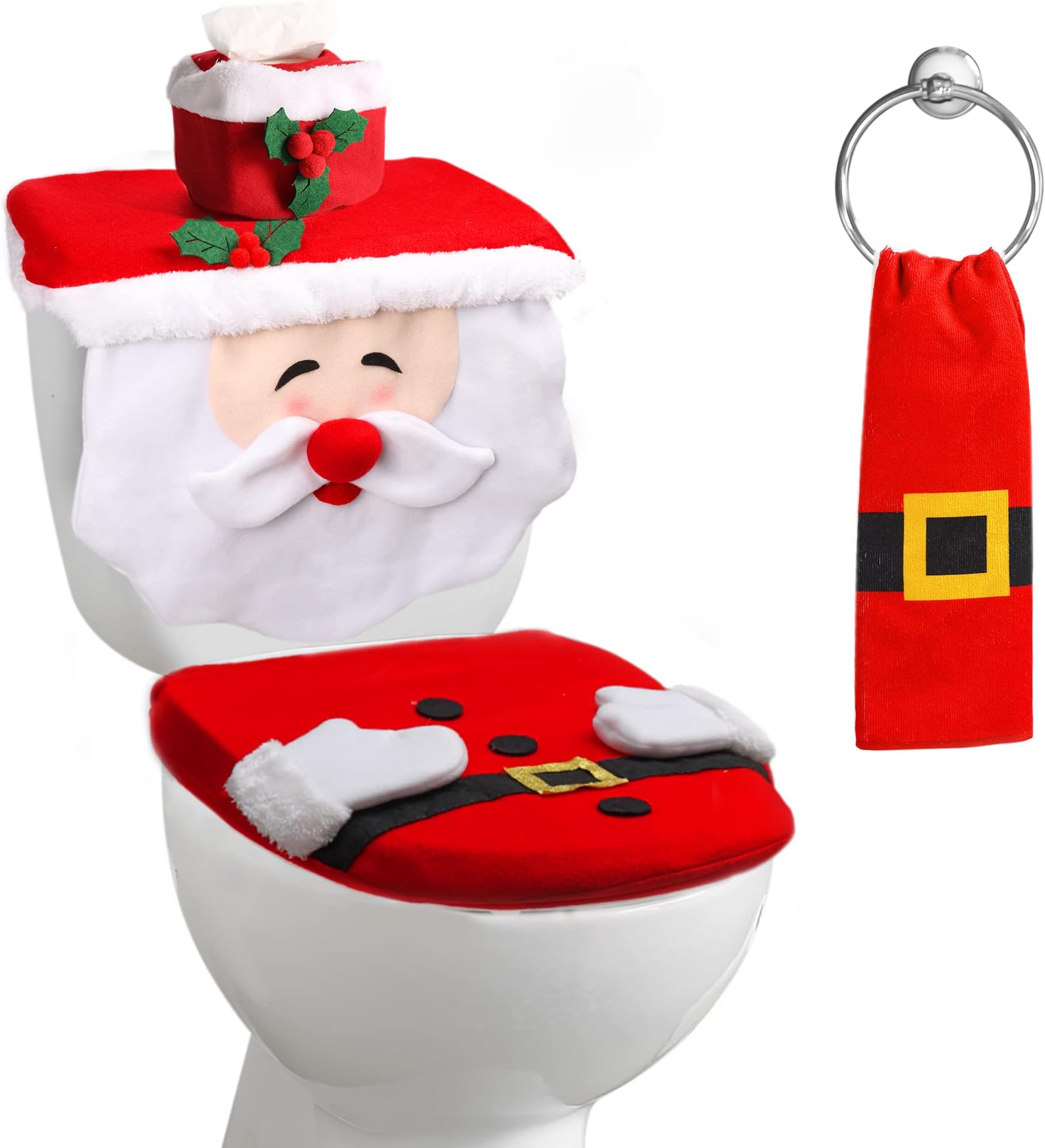 Amazon.com: EUBEST New HOT Happy Santa Toilet Seat Cover and Rug ...
