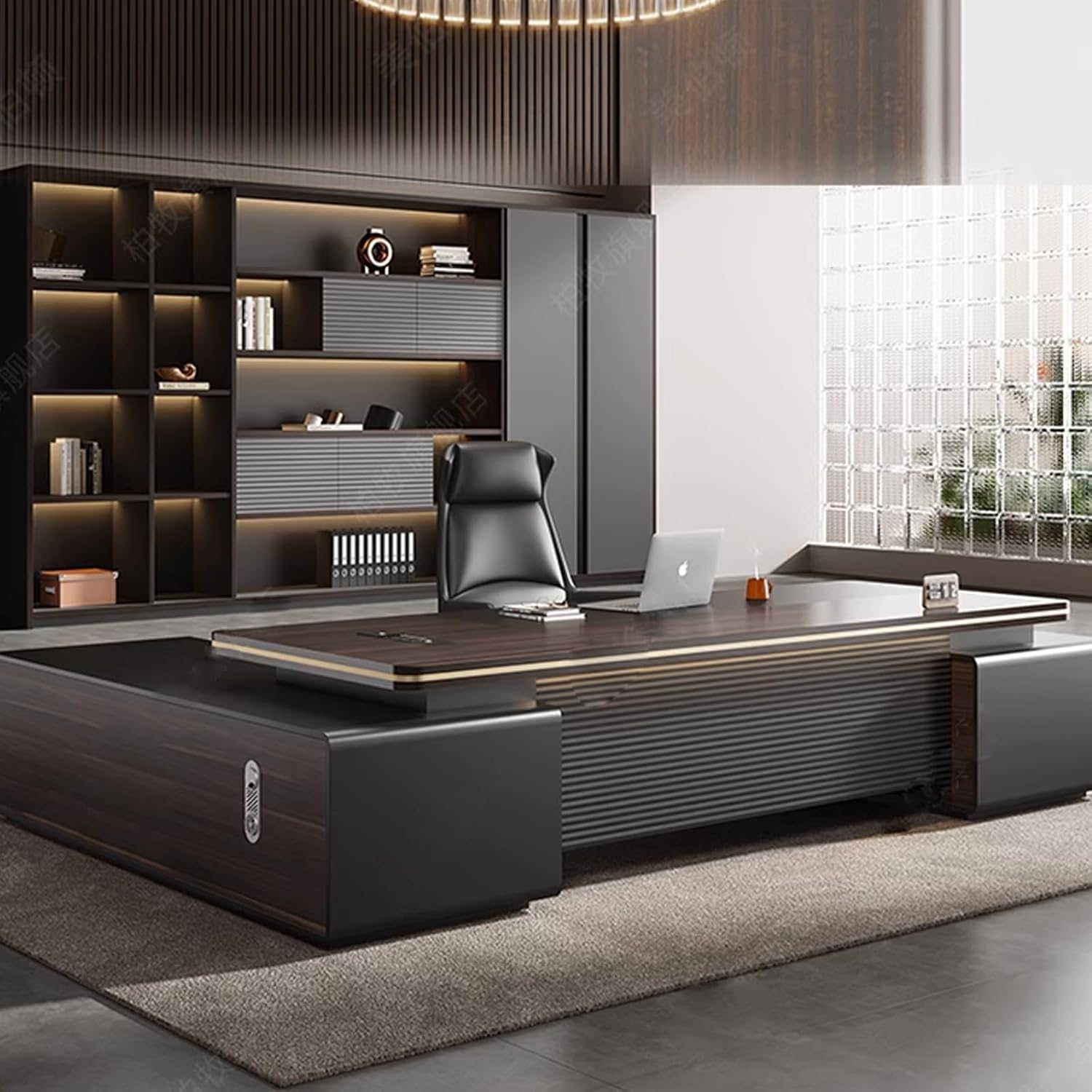 Amazon.com: TIZAZO 94IN Executive Office Desk - Executive Desk with ...