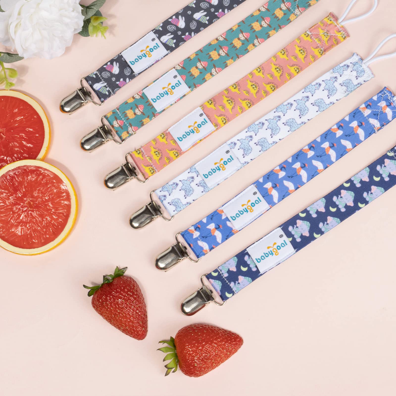 Snapklik.com : Babygoal Pacifier Clips, 6 Pack Pacifier Holder For Boys ...