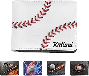 Amazon.com: PCxfeeg Personalized Burning Baseball Kids Wallet for Boys ...