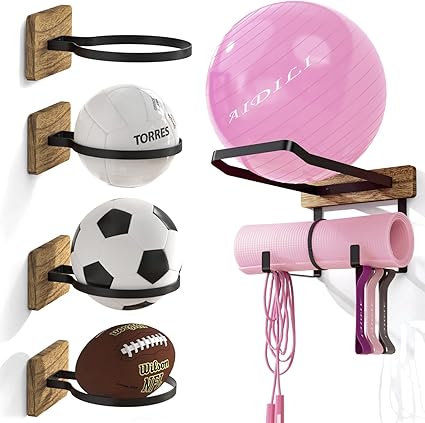 Amazon.com: Ball Storage Holders Display Rack and Yoga Ball Holder Wall ...