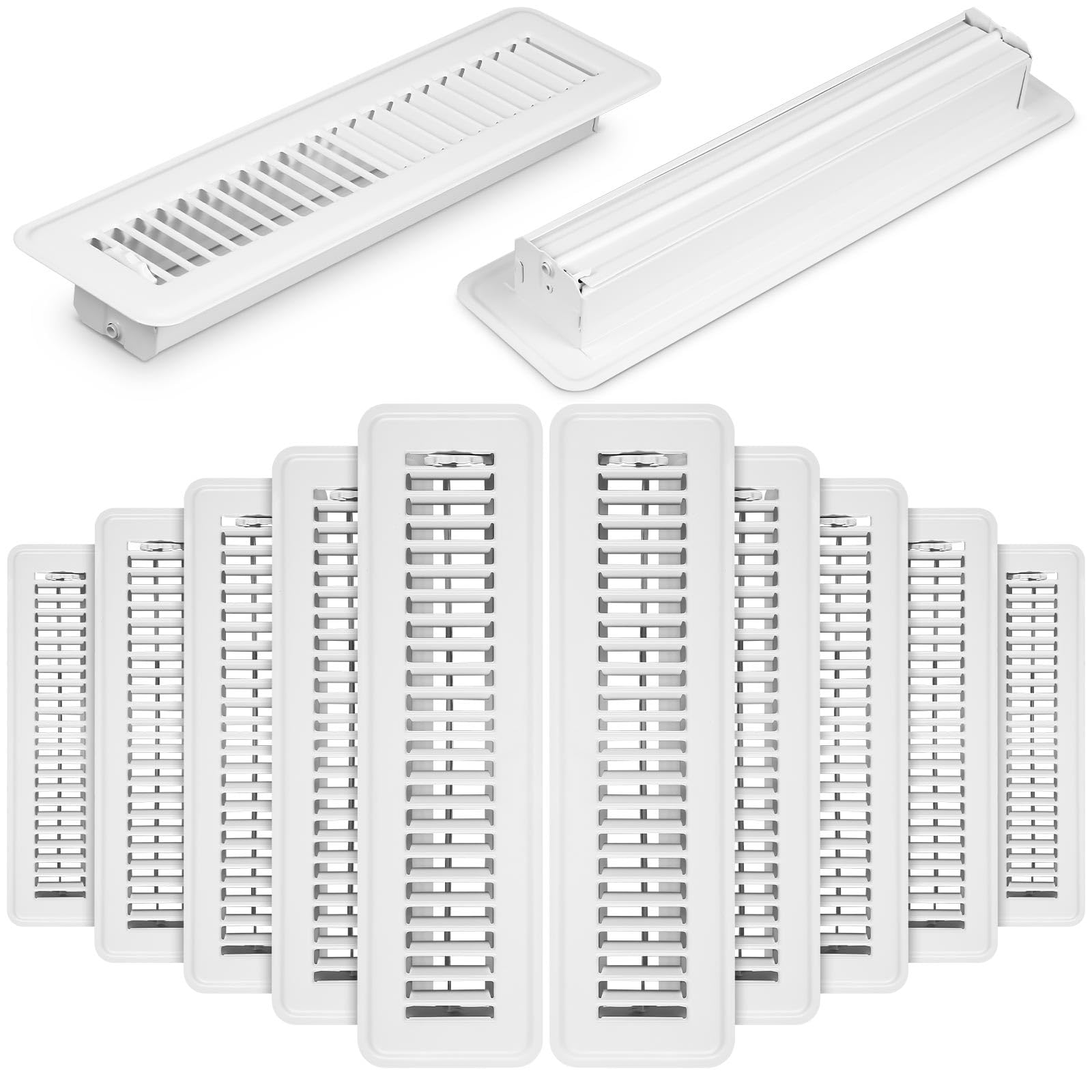 Snapklik.com : Yaocom 12 Pcs 2" X 12" White Heavy Duty Steel Floor ...