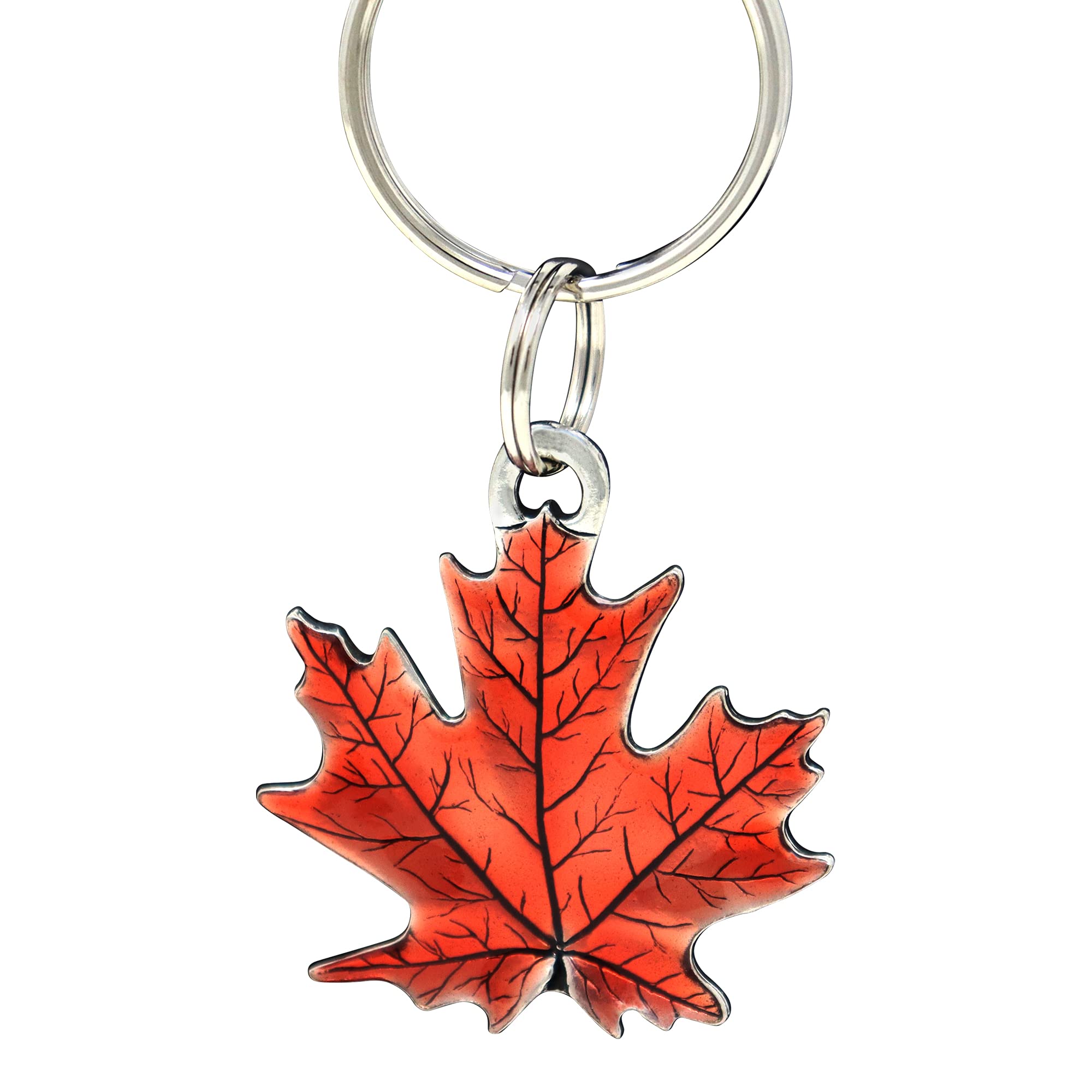 DANFORTH Maple Leaf Keychain, Fall/Autumn Keyring, Key Fob, Handcrafted ...