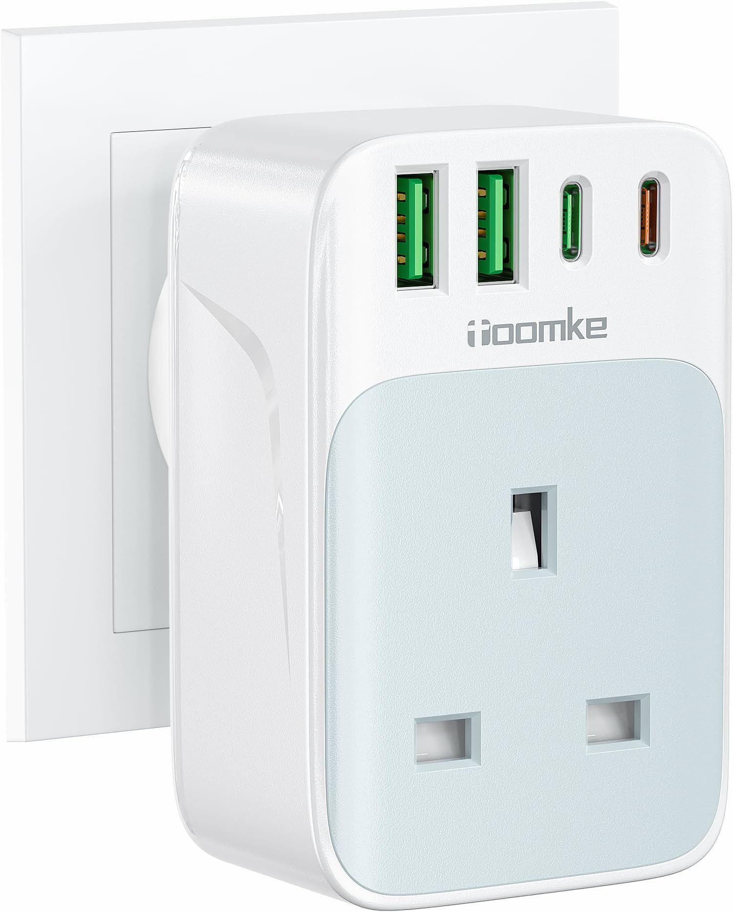 TOOMKE Multi Plug Socket with PD 35W USB C Fast Charge, Multi Plug ...