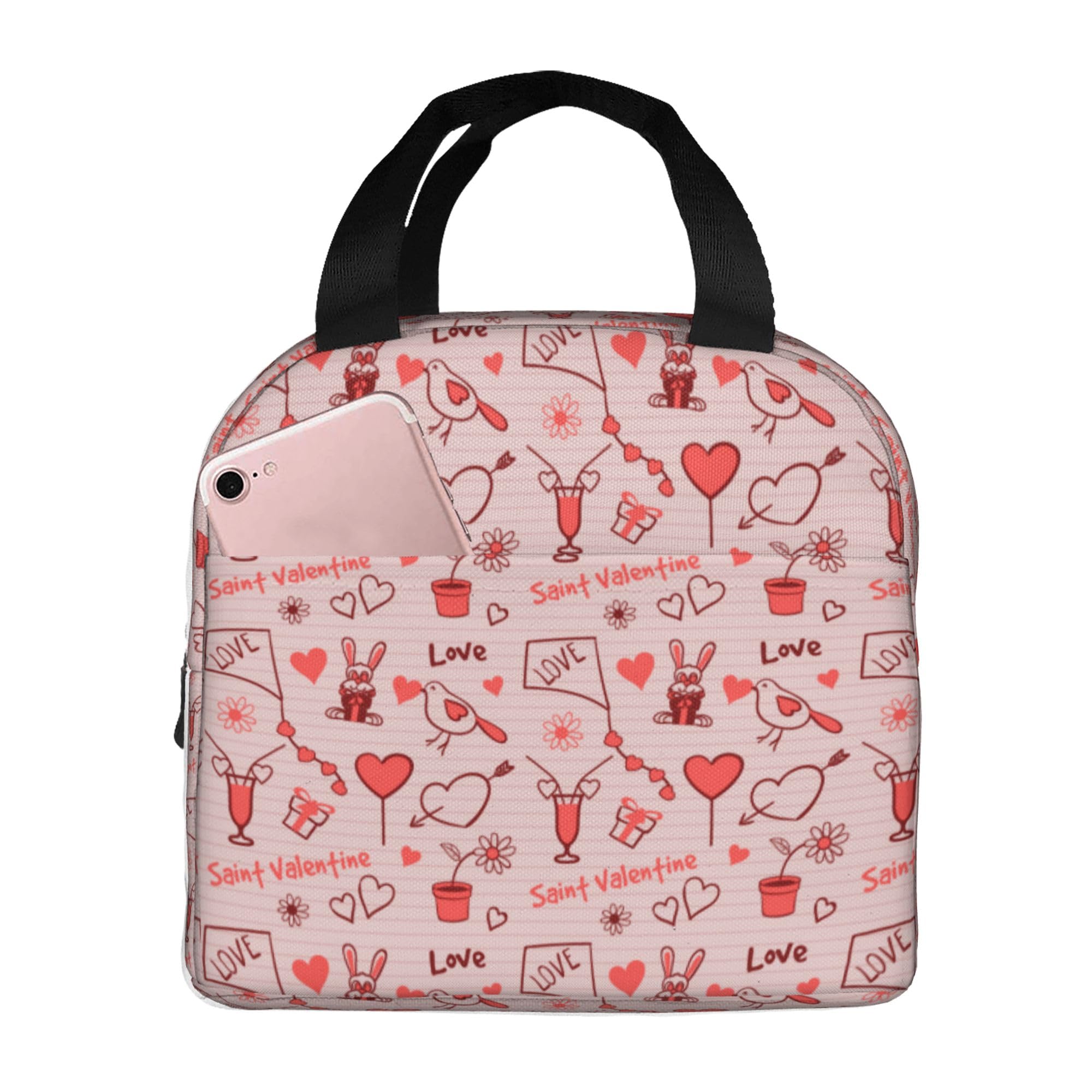 Amazon.com: Arioluer Valentine's Day Love Lunch Bag, Unisex Reusable ...