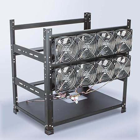Mining Rig Frame - 3 Layers 12 GPU Steel Mining Case Bitcoin Ethereum ...