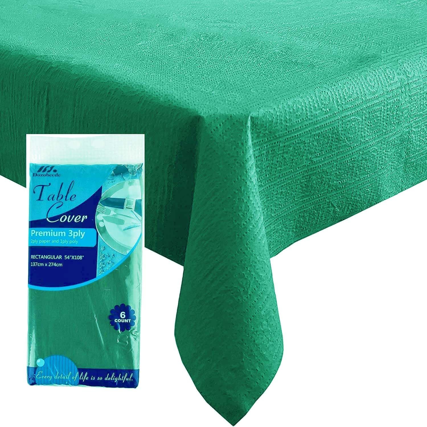 Amazon.com: [6 Pack] Dark Green Paper Tablecloth Disposable for ...