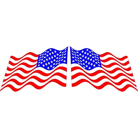 Amazon.com: StickerTalk Mirrored Waving USA Flag Vinyl Stickers, 3 ...