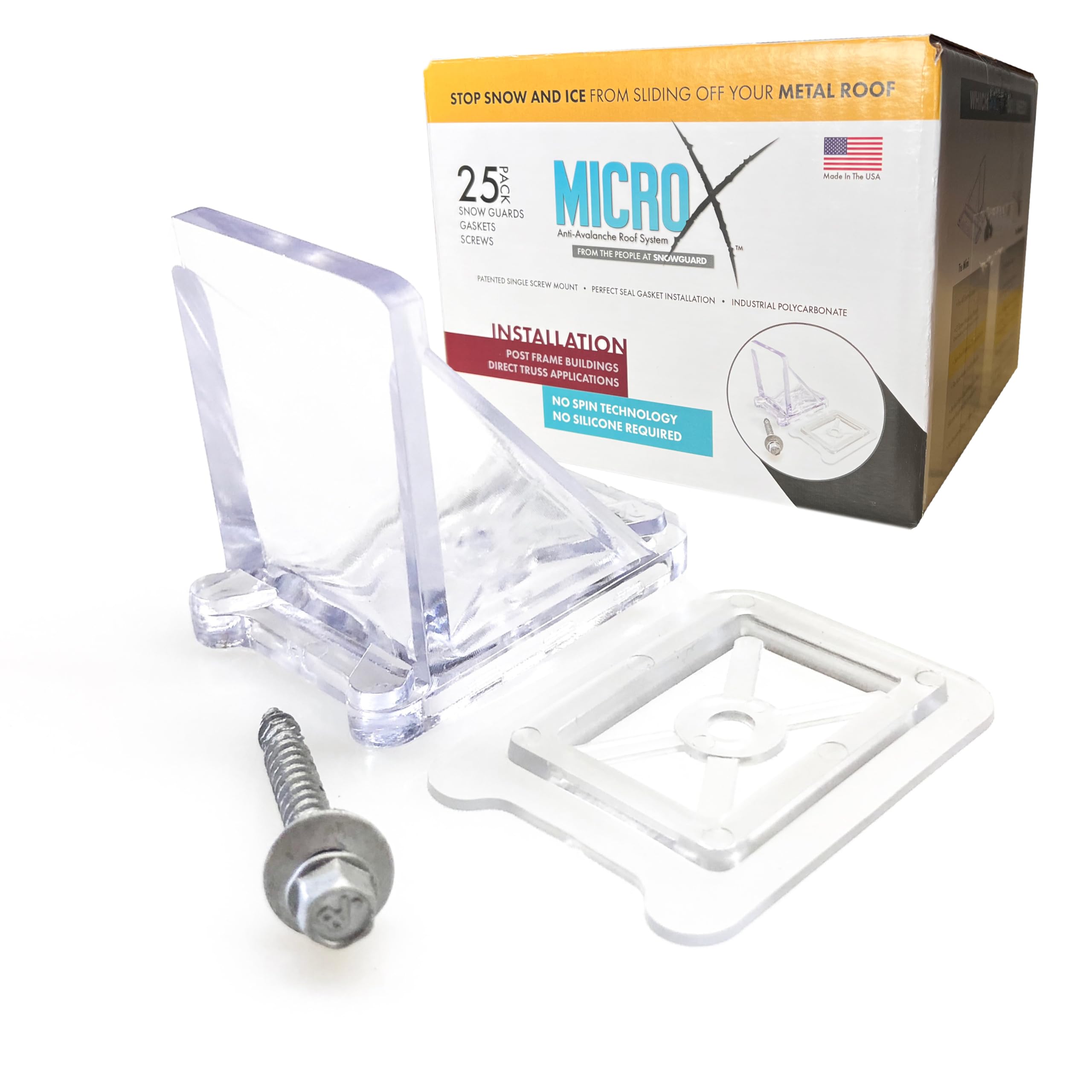 (25) Snow Guard Micro X Pole Barn Stop Snow From Sliding Off Metal Roof ...