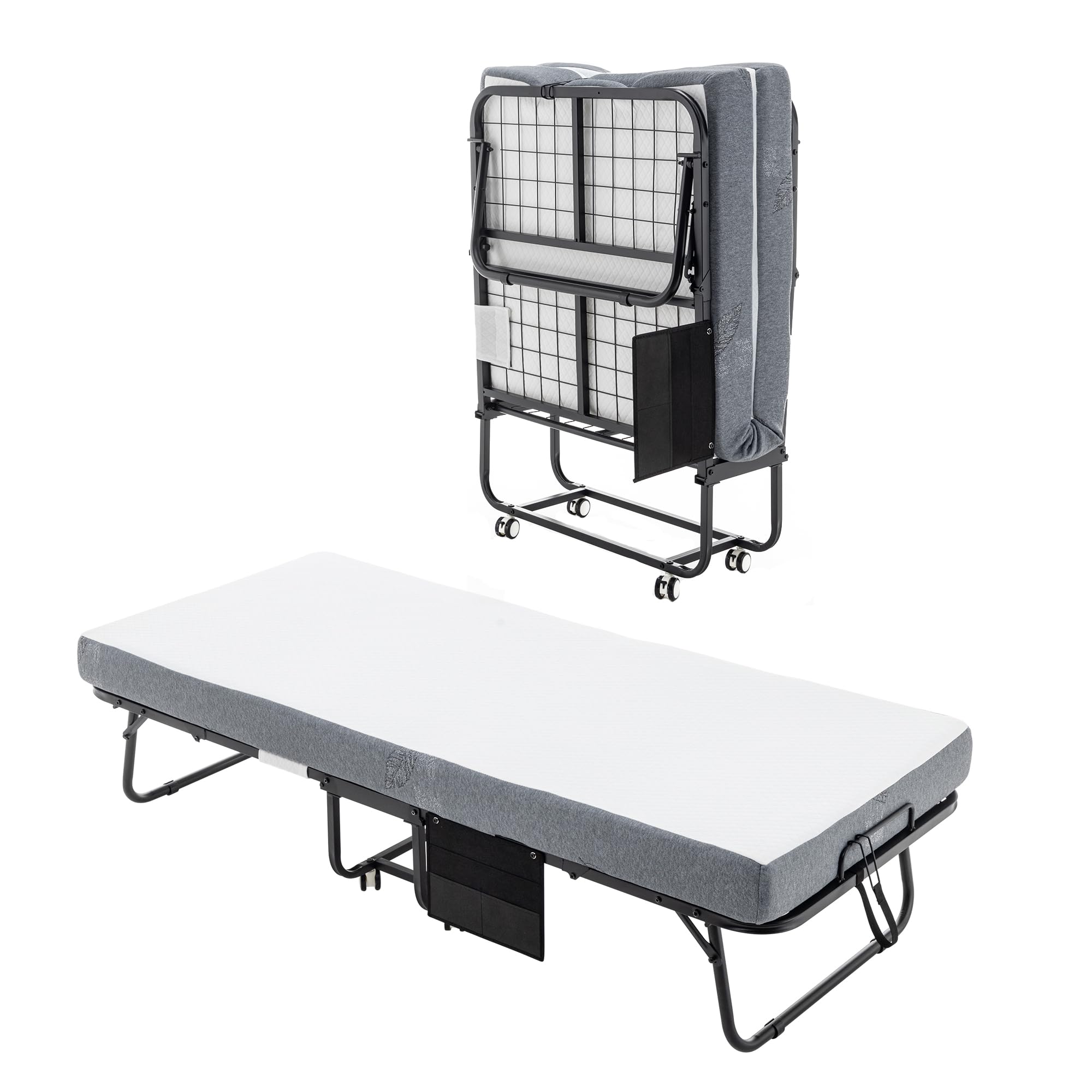 Amazon.com: Jaxilyn Folding Bed with Mattress 75"x31" Cot Size Bed ...