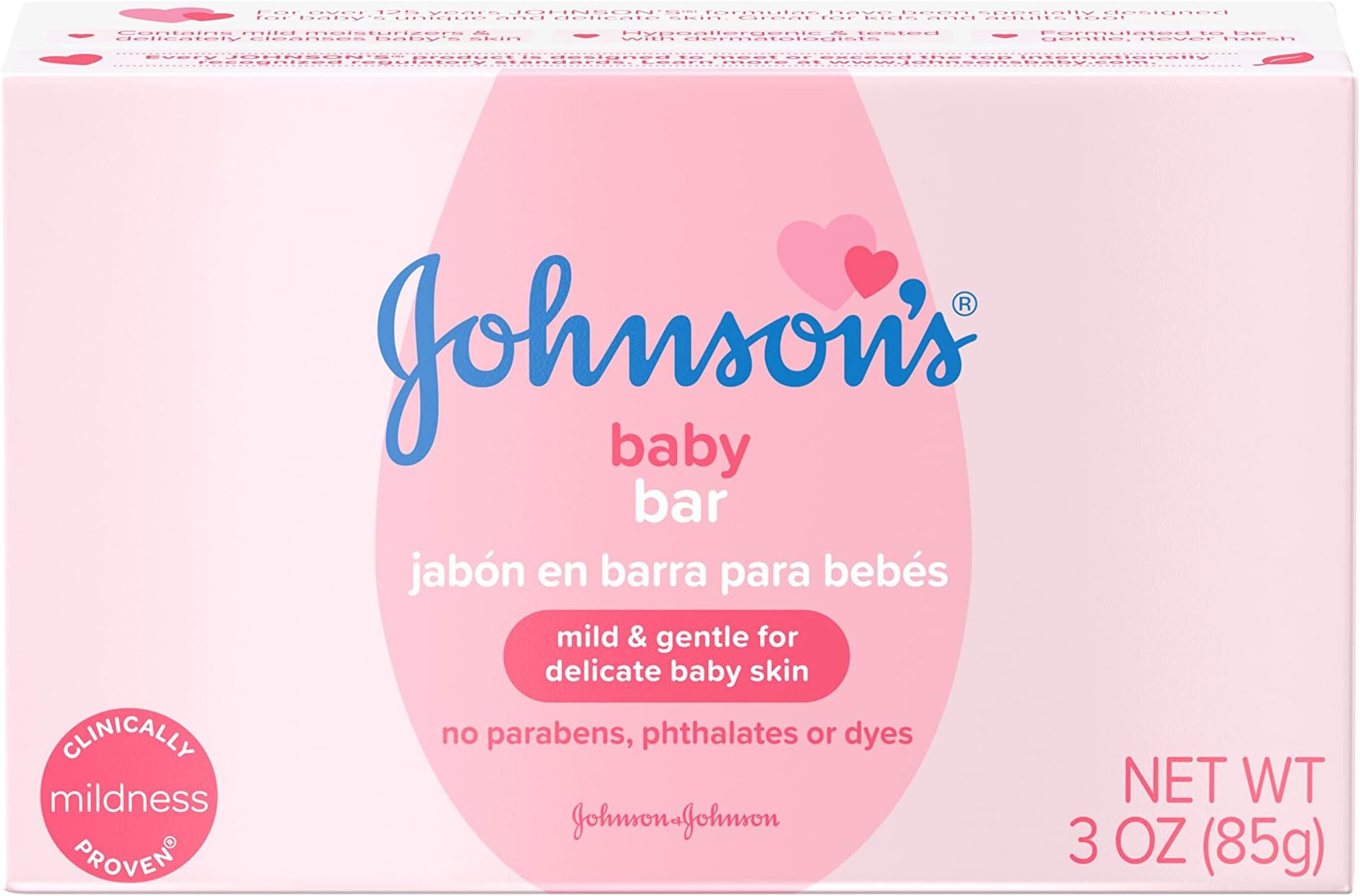 Amazon.com: Johnson's Baby Body Soap Bar, Gentle for Baby Bath and Skin ...