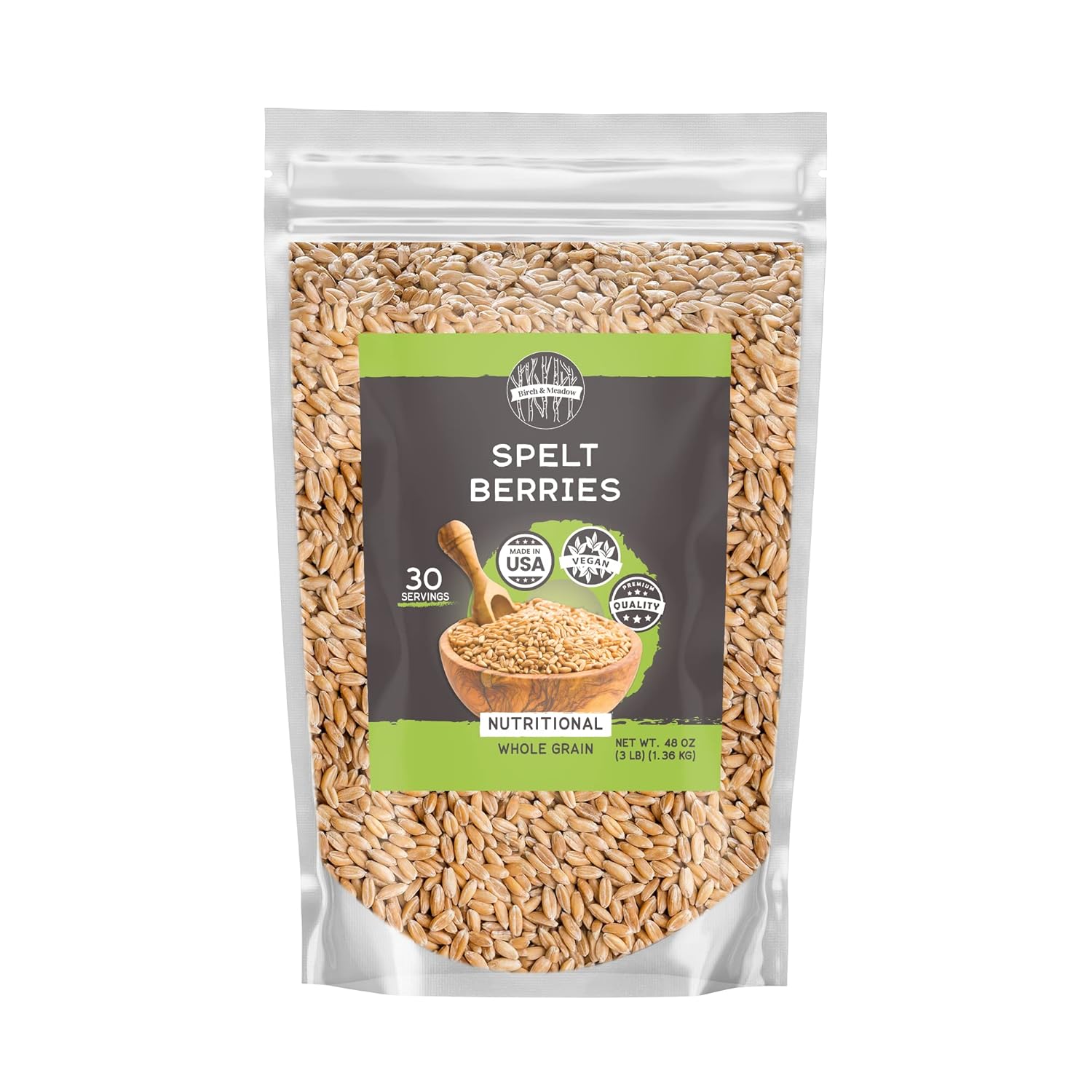 Amazon.com : Birch & Meadow 3 lb of Spelt Berries, Dehulled, Non-GMO ...