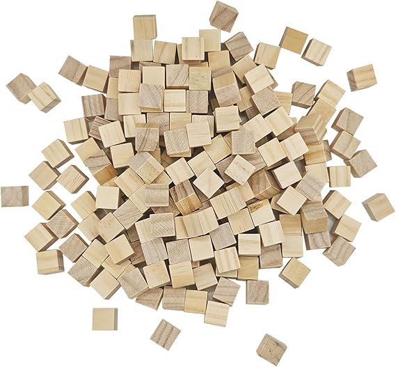 Amazon.com: MUXGOA 200 Pcs Unfinished Wood Cubes,1/2 inch Wooden Blocks ...