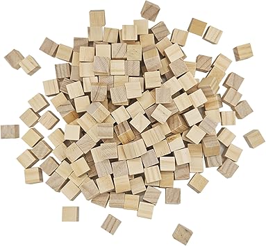 Amazon.com: MUXGOA 200 Pcs Unfinished Wood Cubes,1/2 inch Wooden Blocks ...
