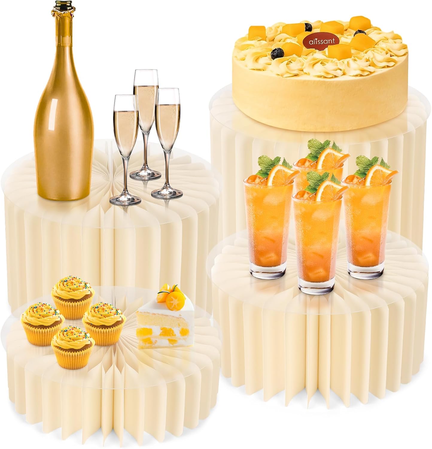 Amazon.com: Whmayai 4 Pack Foldable Acrylic Buffet Risers Stands ...
