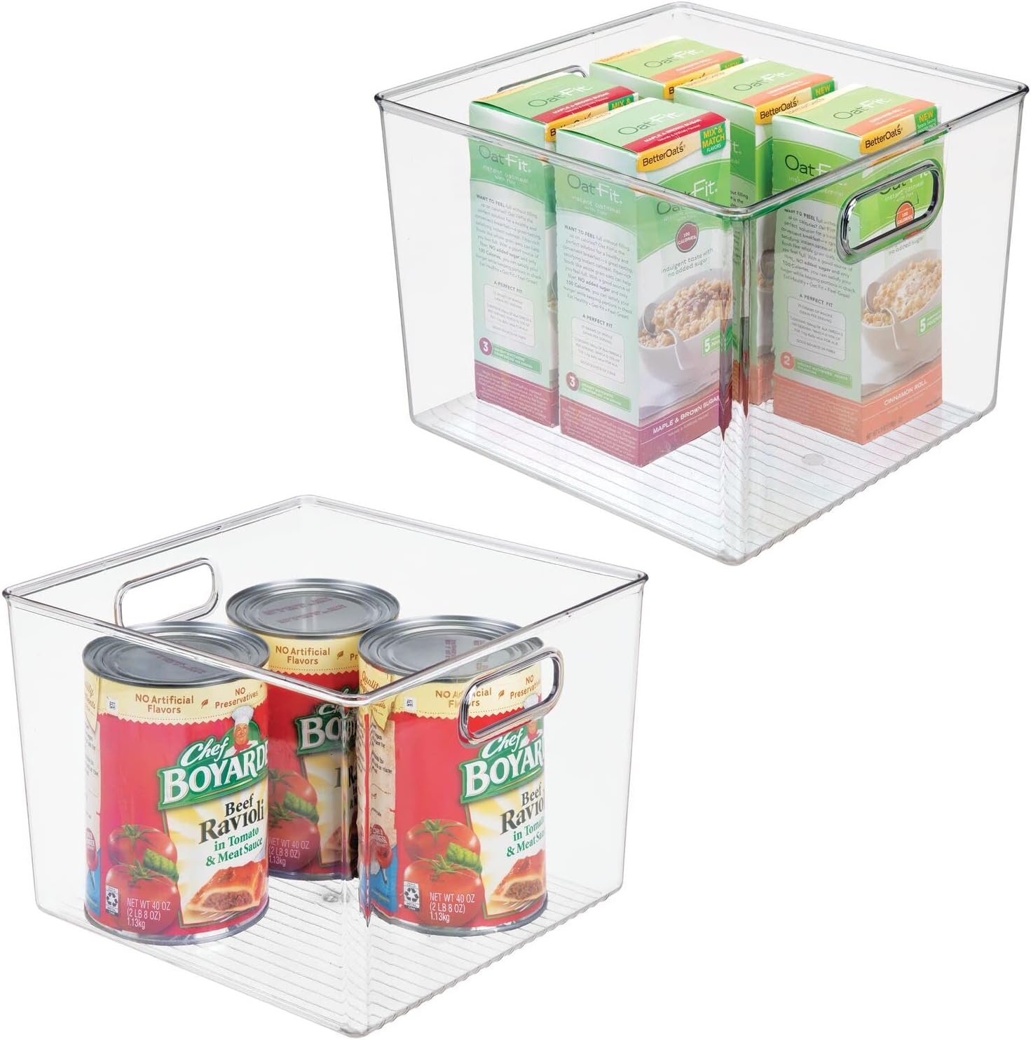 mDesign Set of 2 Fridge Storage Box – Plastic Freezer Container for ...